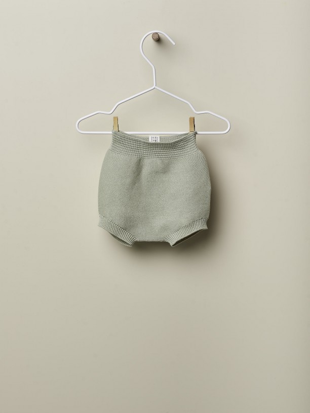 Bloomer knitted in organic cotton | HELLO LITTLE MOTHER LOVE - V24.03331A.26 | Wedoble